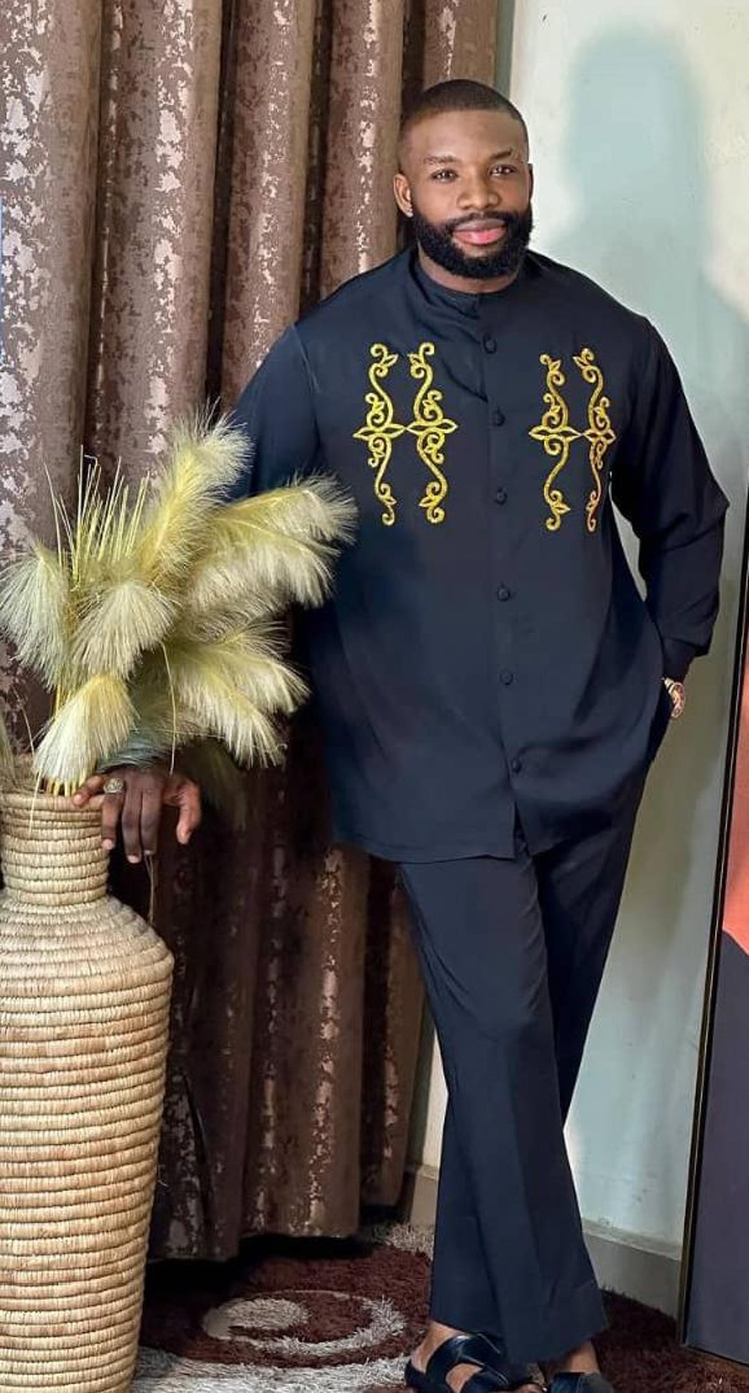 Fawaz African Men's Kaftan: 2-piece Cotton Outfit - Etsy