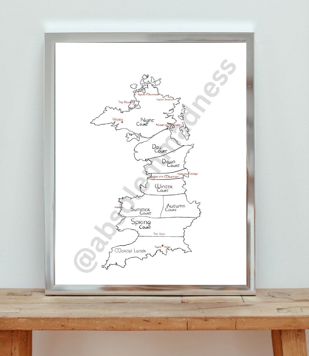 ACOTAR Prythian Map - A Court of Thorns and Roses Book Series - Etsy