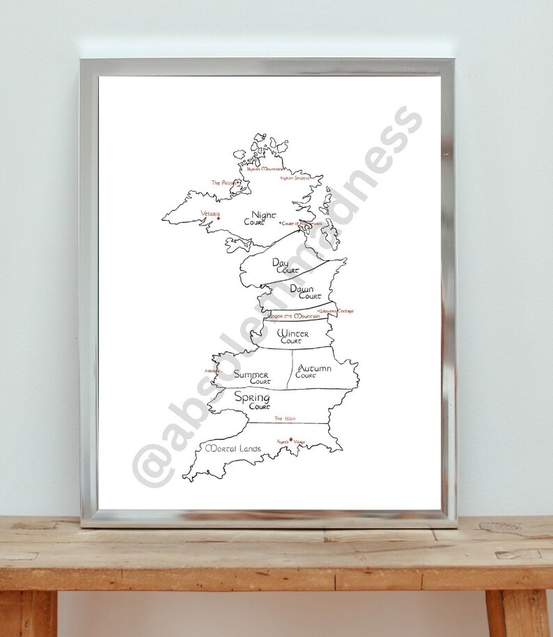 ACOTAR Prythian Map - A Court of Thorns and Roses Book Series - Etsy