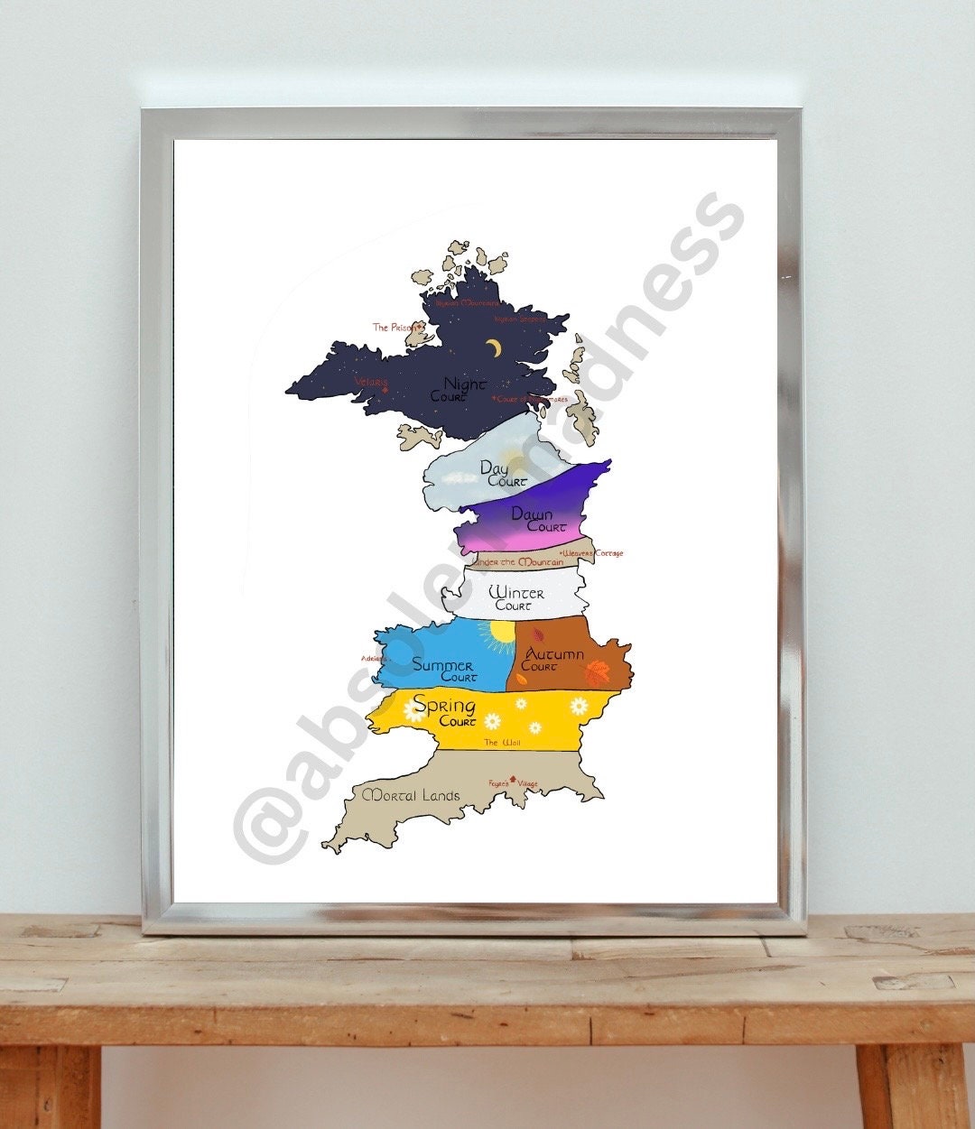 ACOTAR Prythian Map - A Court of Thorns and Roses Book Series - Etsy