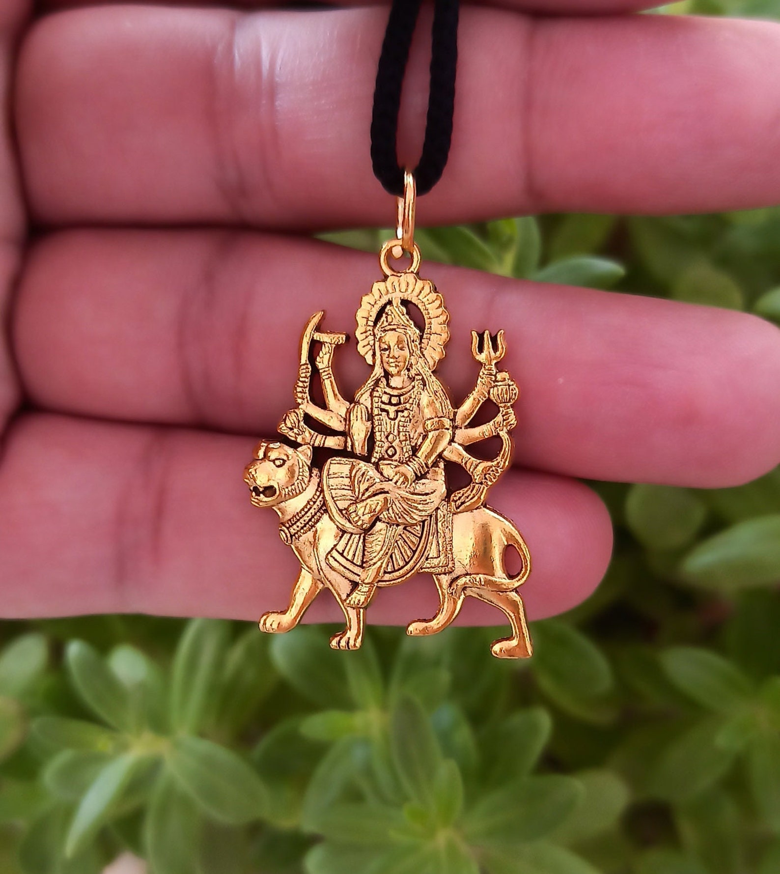 Durga Mata Pendant, Hindu Deity Mahavidhya Goddess Maa Durga Tribal ...