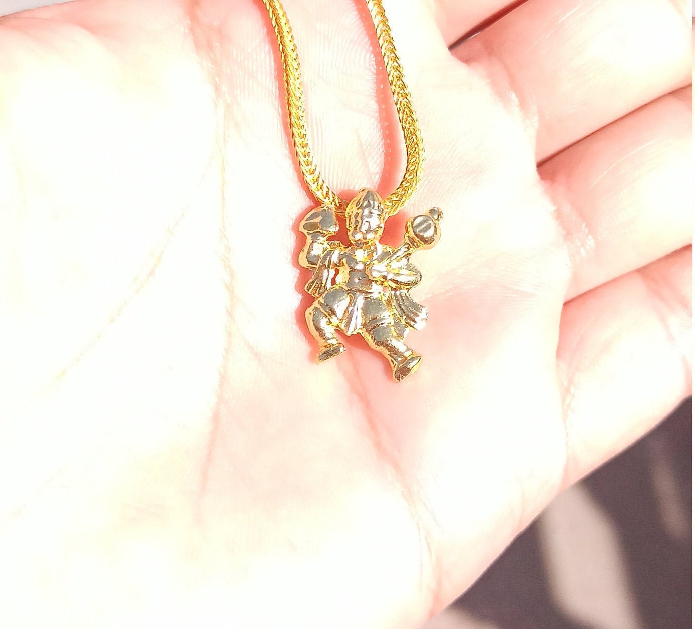 Lord Hanuman Pendant Hindu God Hanuman Golden Locket India - Etsy