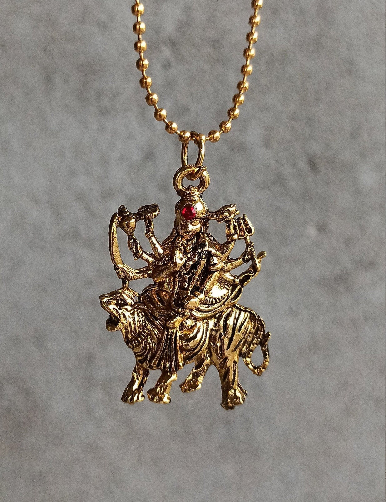 Durga Mata Necklace Hindu Deity Mahavidhya Goddess Maa Durga - Etsy