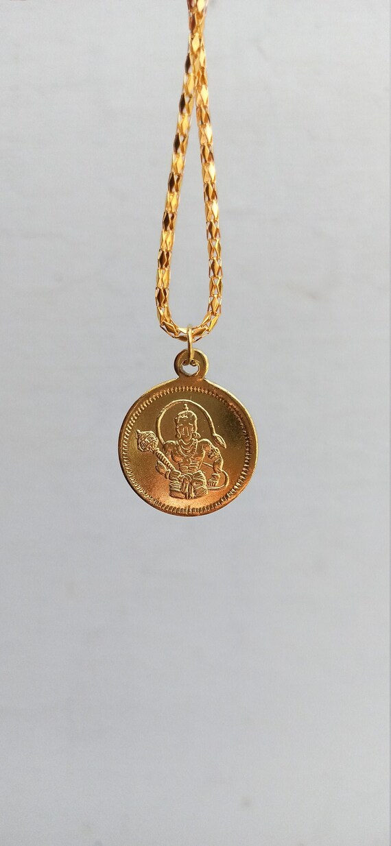 Lord Hanuman Pendant Hindu God Hanuman Golden Locket India | Etsy