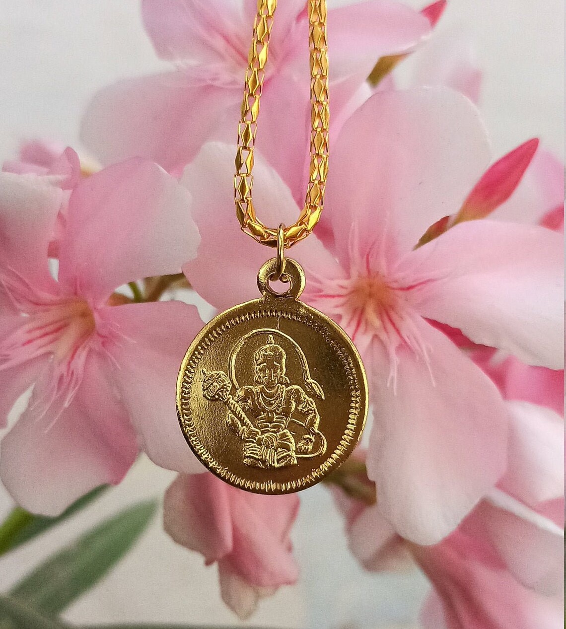 Lord Hanuman Pendant Hindu God Hanuman Golden Locket India | Etsy