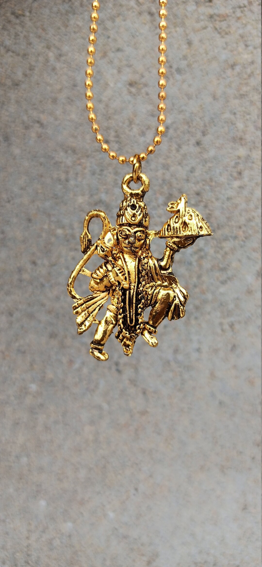 Lord Hanuman Pendant, Hindu God Hanuman Locket, India Monkey God Hindu ...