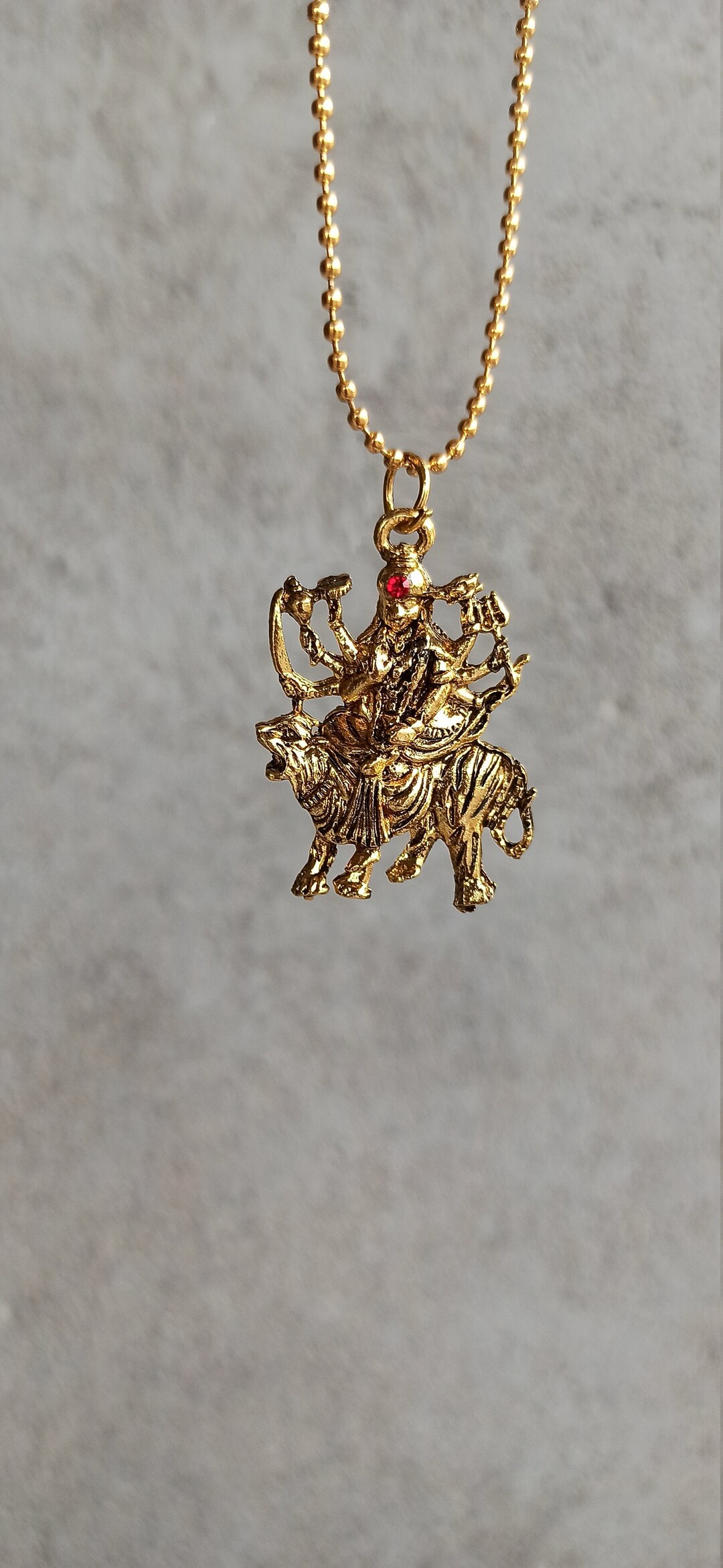 Durga Mata Necklace, Hindu Deity Mahavidhya Goddess Maa Durga Tribal ...