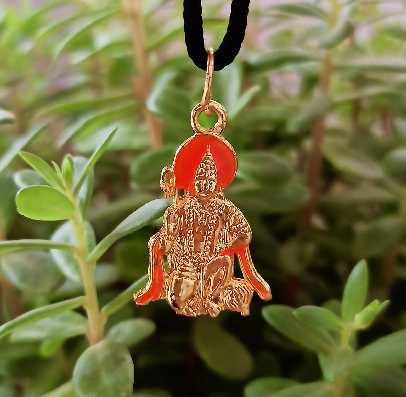 Lord Hanuman Pendant, Hindu God Hanuman Golden Locket, India Monkey God ...