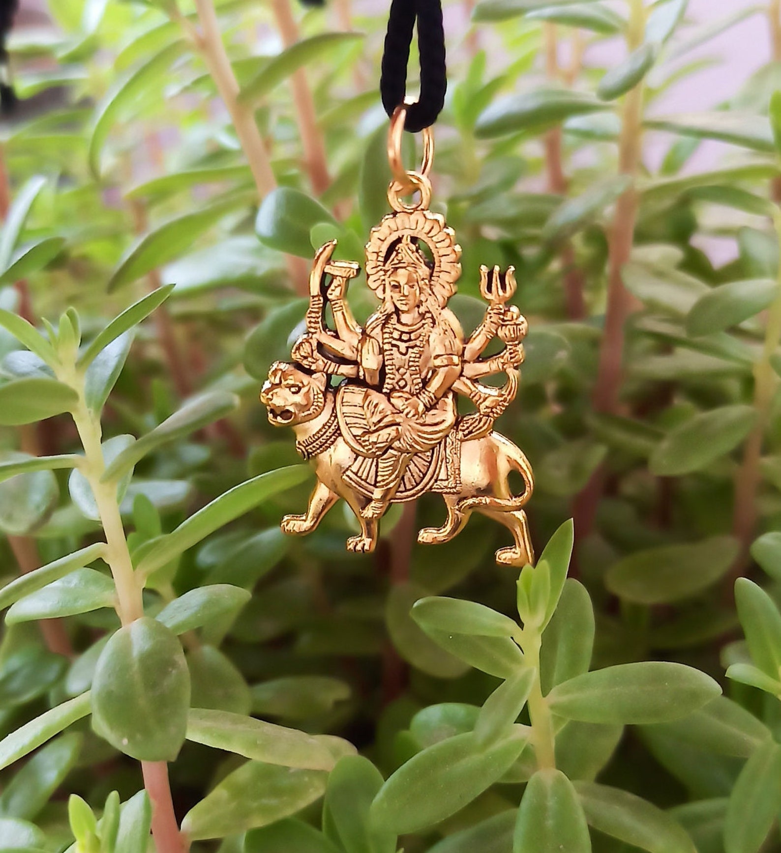 Durga Mata Pendant, Hindu Deity Mahavidhya Goddess Maa Durga Tribal ...