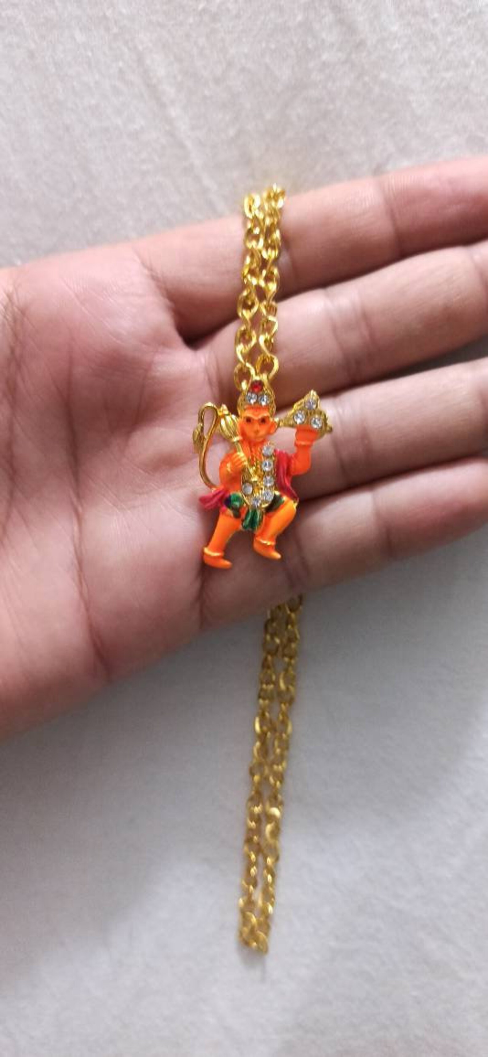 Lord Hanuman Necklace Veer Hanuman Pendant With Chain Brass - Etsy UK