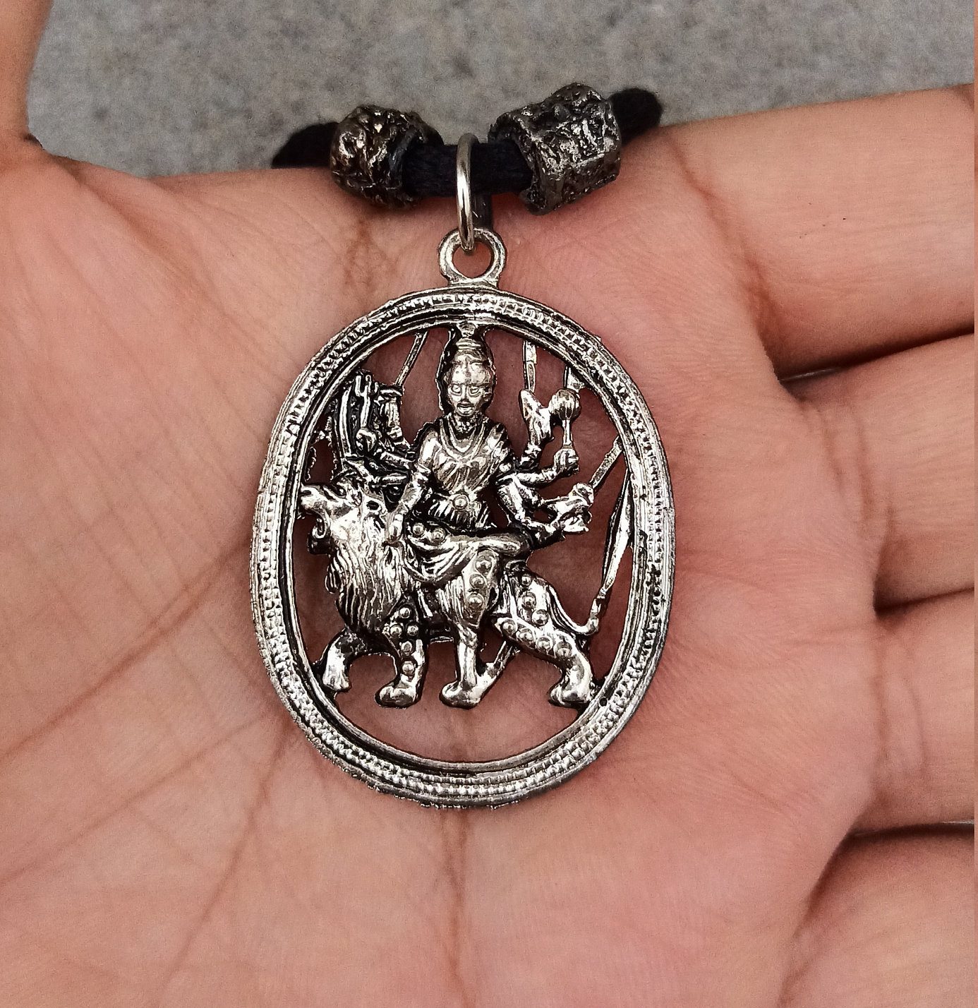Durga Mata Necklace Silver Plating Durga Mata Pendant Mata - Etsy
