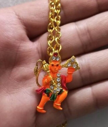 Lord Hanuman Necklace Veer Hanuman Pendant With Chain Brass - Etsy