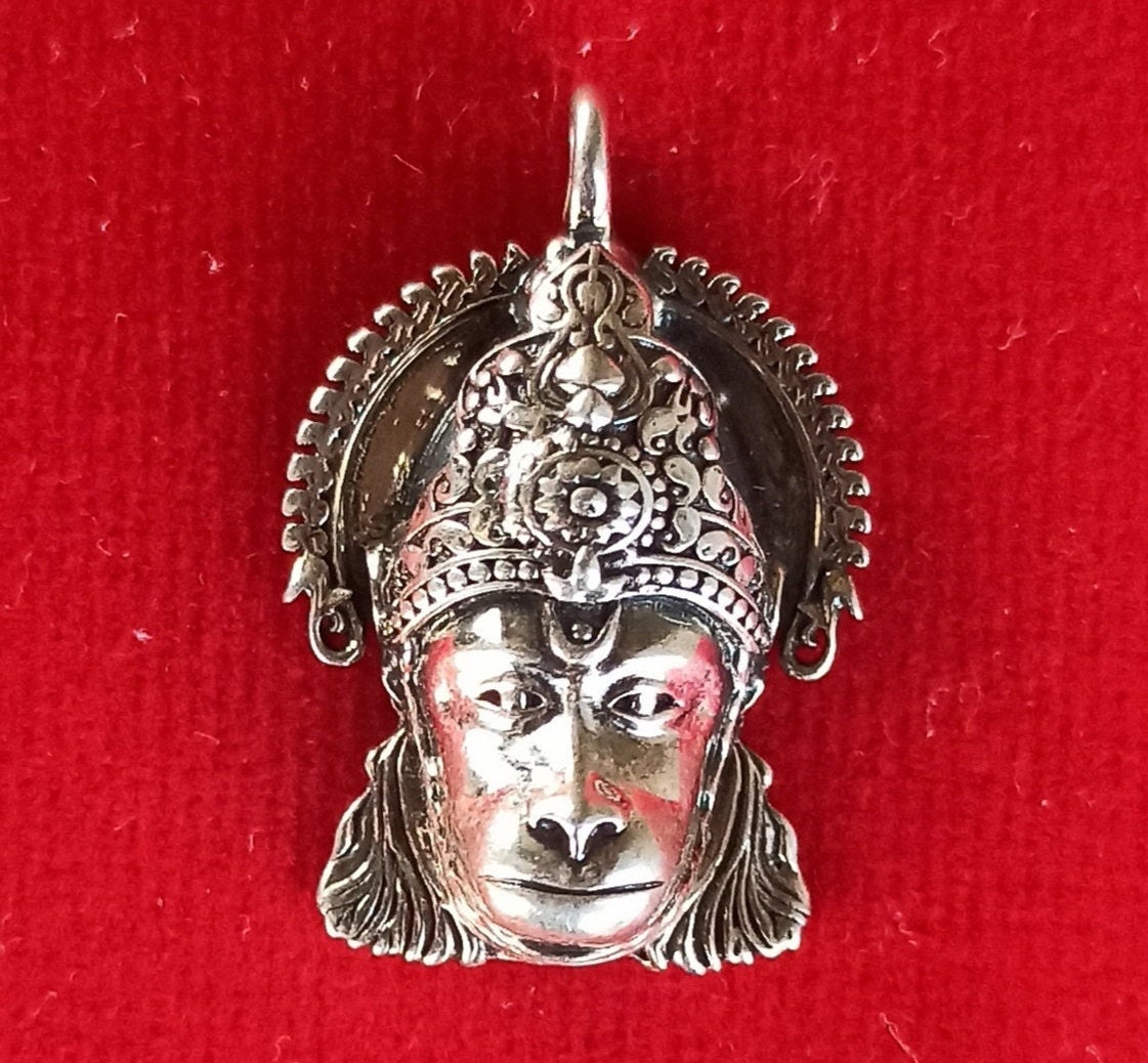 Lord Hanuman Pendant Hindu God Hanuman Silver Locket India | Etsy
