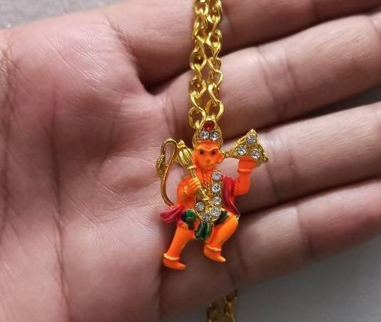 Lord Hanuman Necklace Veer Hanuman Pendant With Chain Brass - Etsy UK