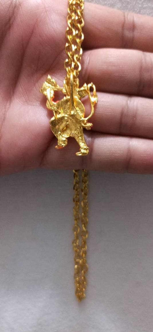 Lord Hanuman Necklace Veer Hanuman Pendant With Chain Brass - Etsy