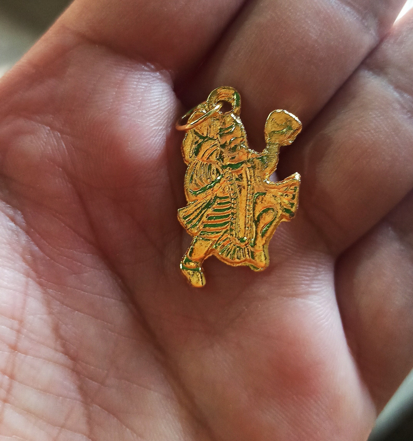 Lord Hanuman Pendant Hindu God Hanuman Golden Locket India - Etsy