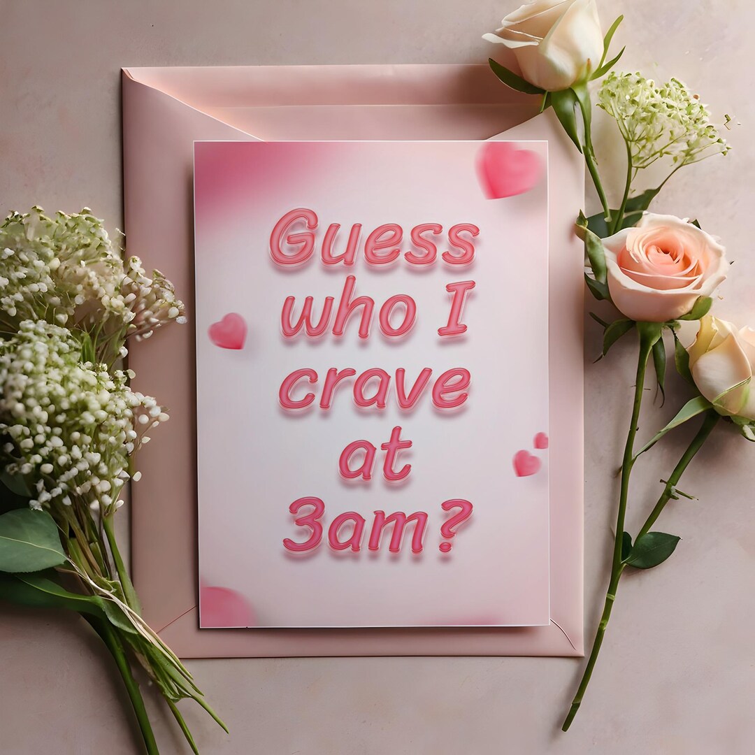 Editable Valentine's Day Card, Guess Who I Crave at 3am, Canva Template ...