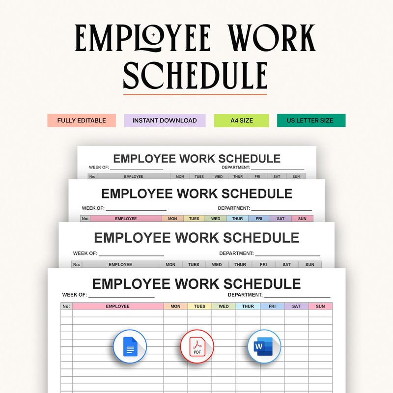 Schedule Employees Chart - Etsy