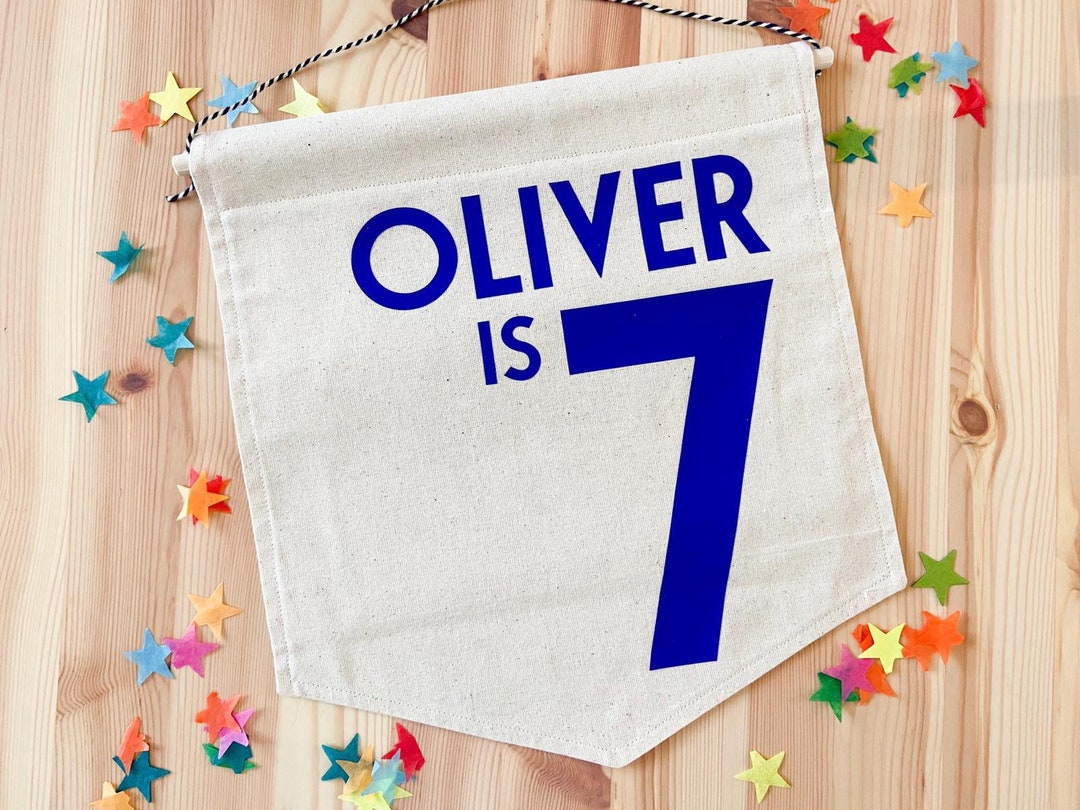 Personalised Birthday Flag , Fabric Flag, Hanging Wall Banner, Pennant ...
