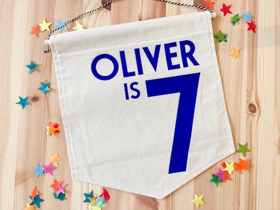 Personalised Birthday Flag Fabric Flag Hanging Wall Banner - Etsy UK