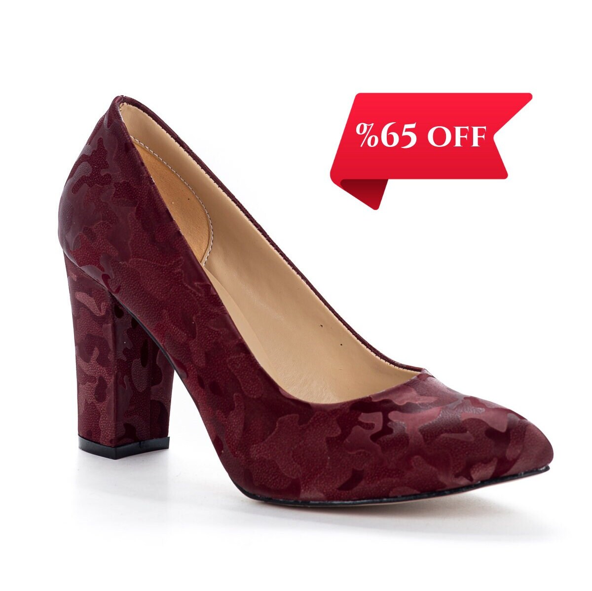 BURGUNDY WEDDING BLOCK Heel Shoes, Bridal Thick Heel, Handmade Burgundy ...