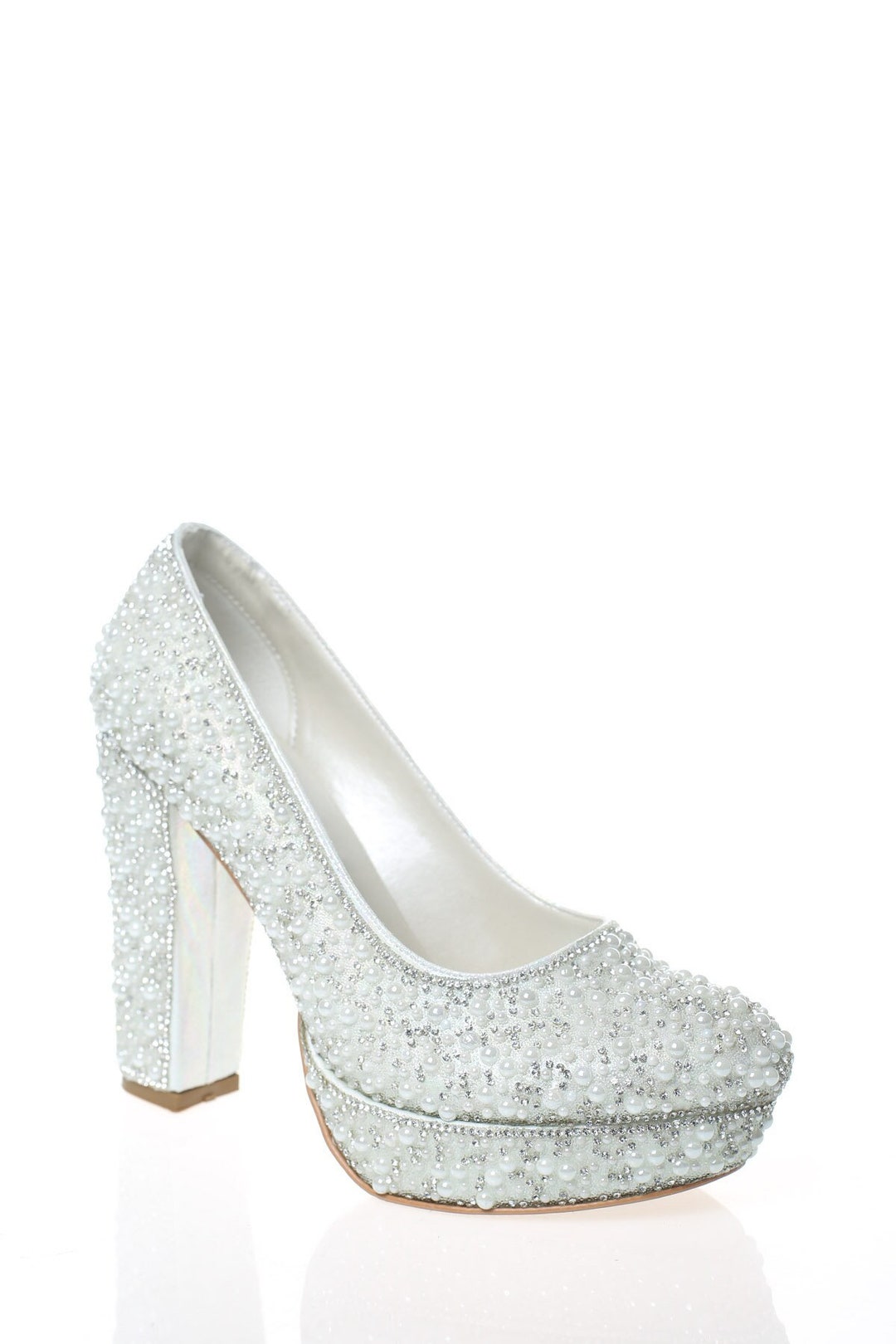 WEDDING SHOES, Block Shoes, Party Dance Shoes, Block Bridal Heel ...