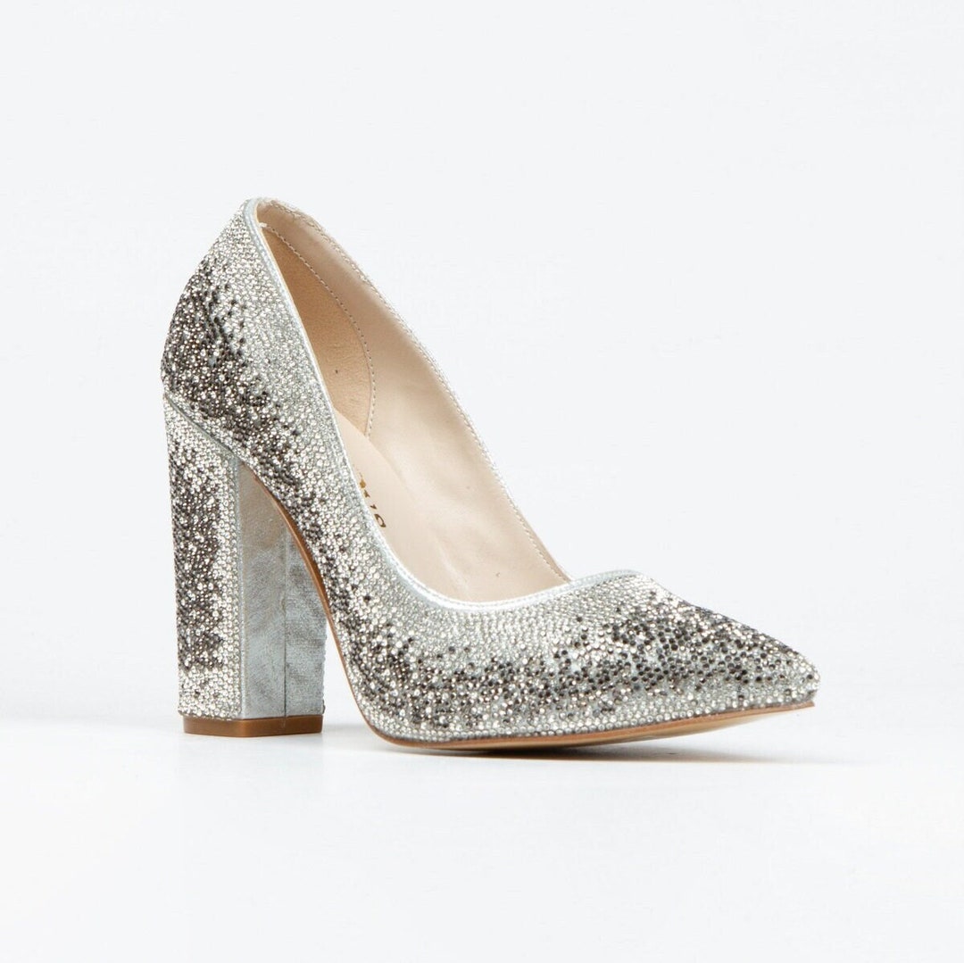 WEDDING SHOES, Shoes Heels, Party Dance Shoes, Bridal Thick Heel Shoes ...