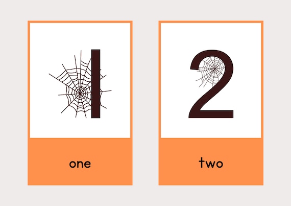 Kids Halloween Flashcards 1-20 - Etsy