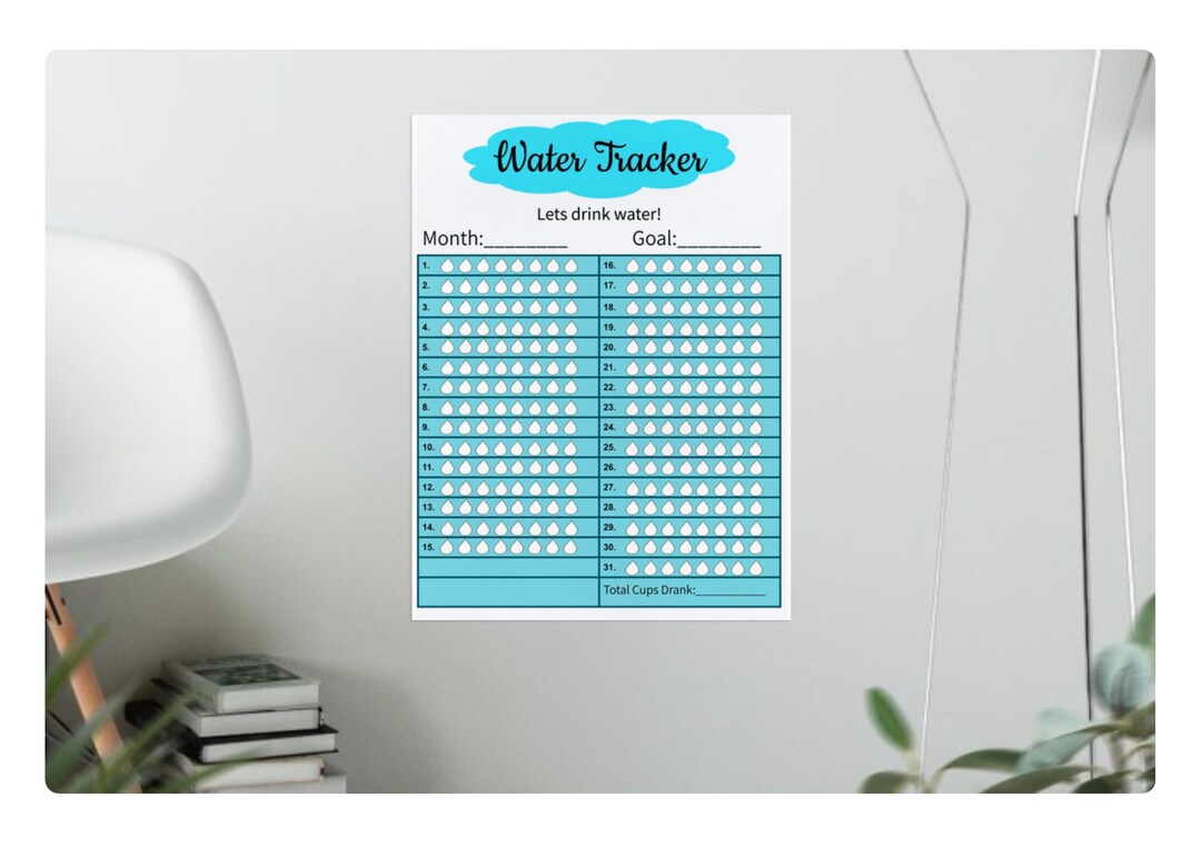 Monthly Water Tracker - Drink Water Faster - Simple Water Tracker ...