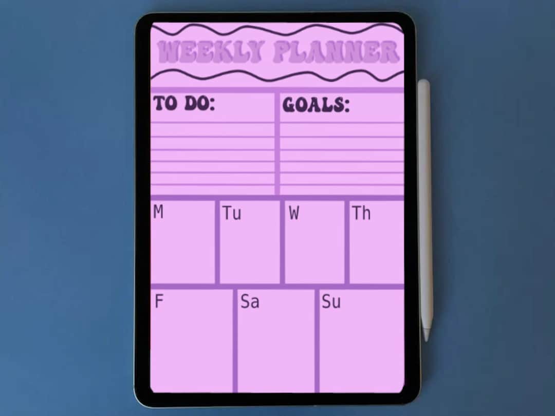 Purple Digital Planner - Printable Weekly Planner - Cute Weekly Planner ...