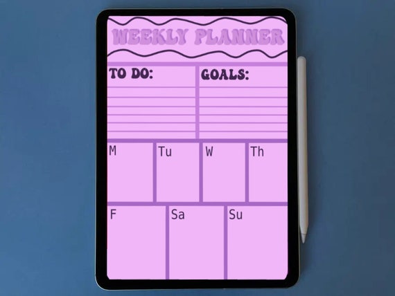 Purple digital planner printable weekly planner cute | Etsy