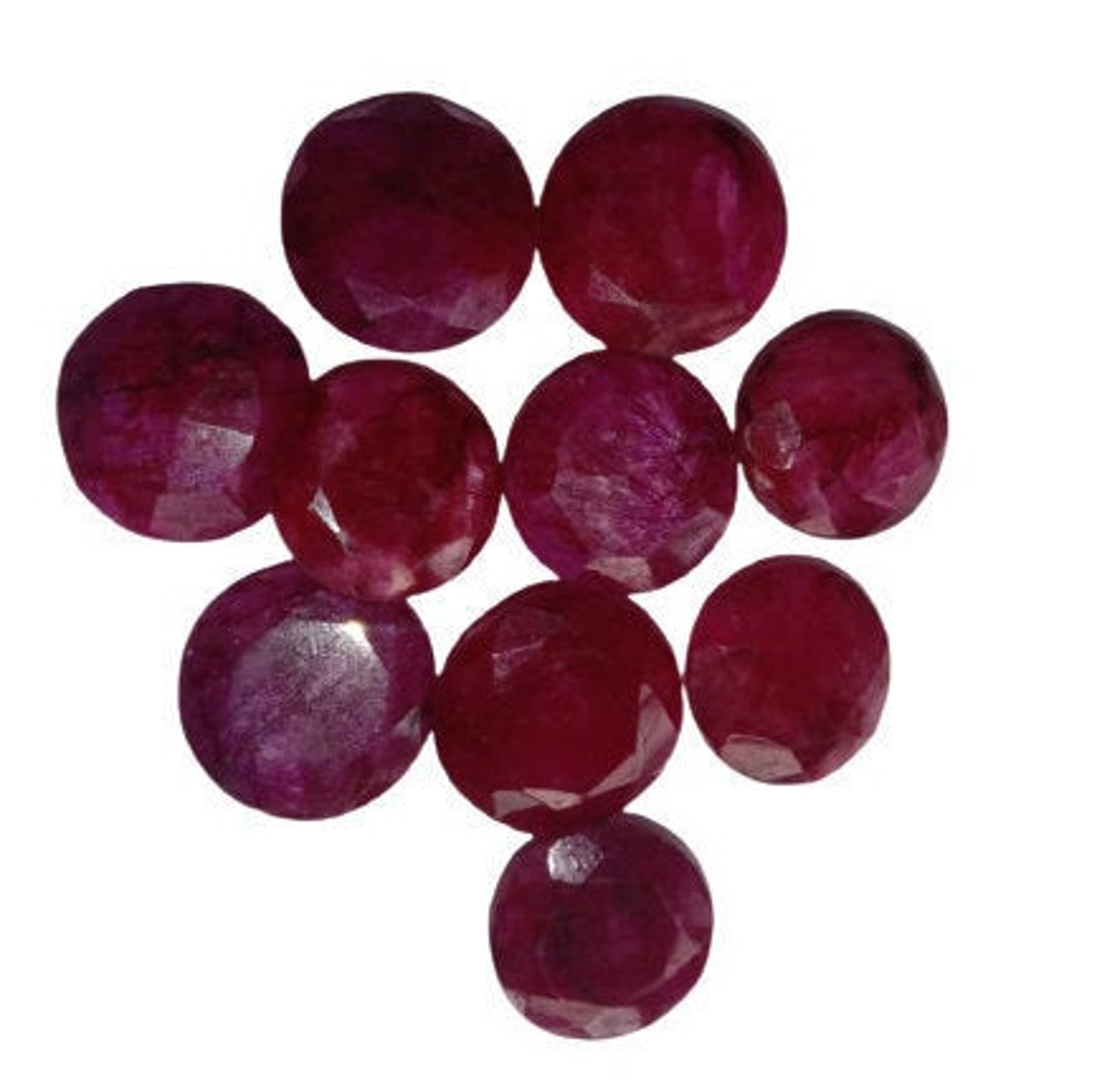 Dyed Ruby Round Ruby Round Shape Flat Back 3mm 4mm 5mm | Etsy