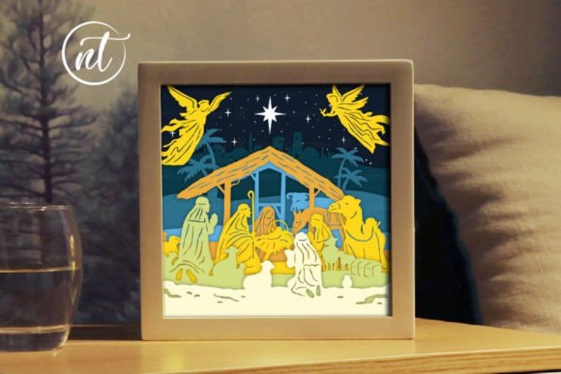 Nativity of Jesus Shadow Box Svg - Etsy