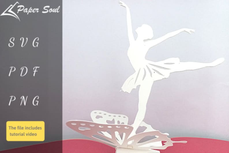 Ballerina Pop-up Card Template - Etsy