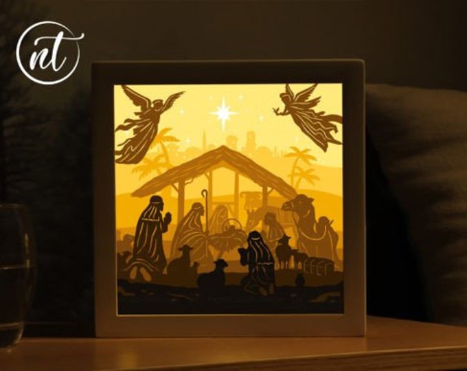 Nativity of Jesus Shadow Box Svg - Etsy