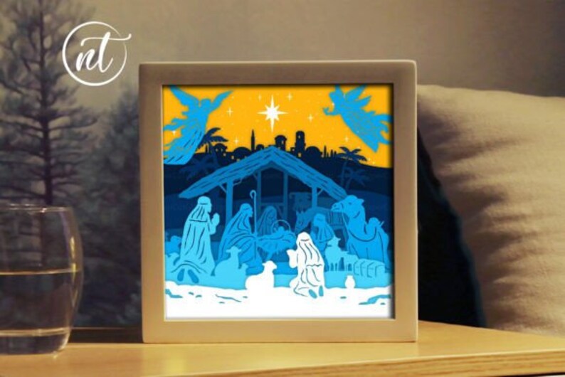 Nativity of Jesus Shadow Box Svg - Etsy