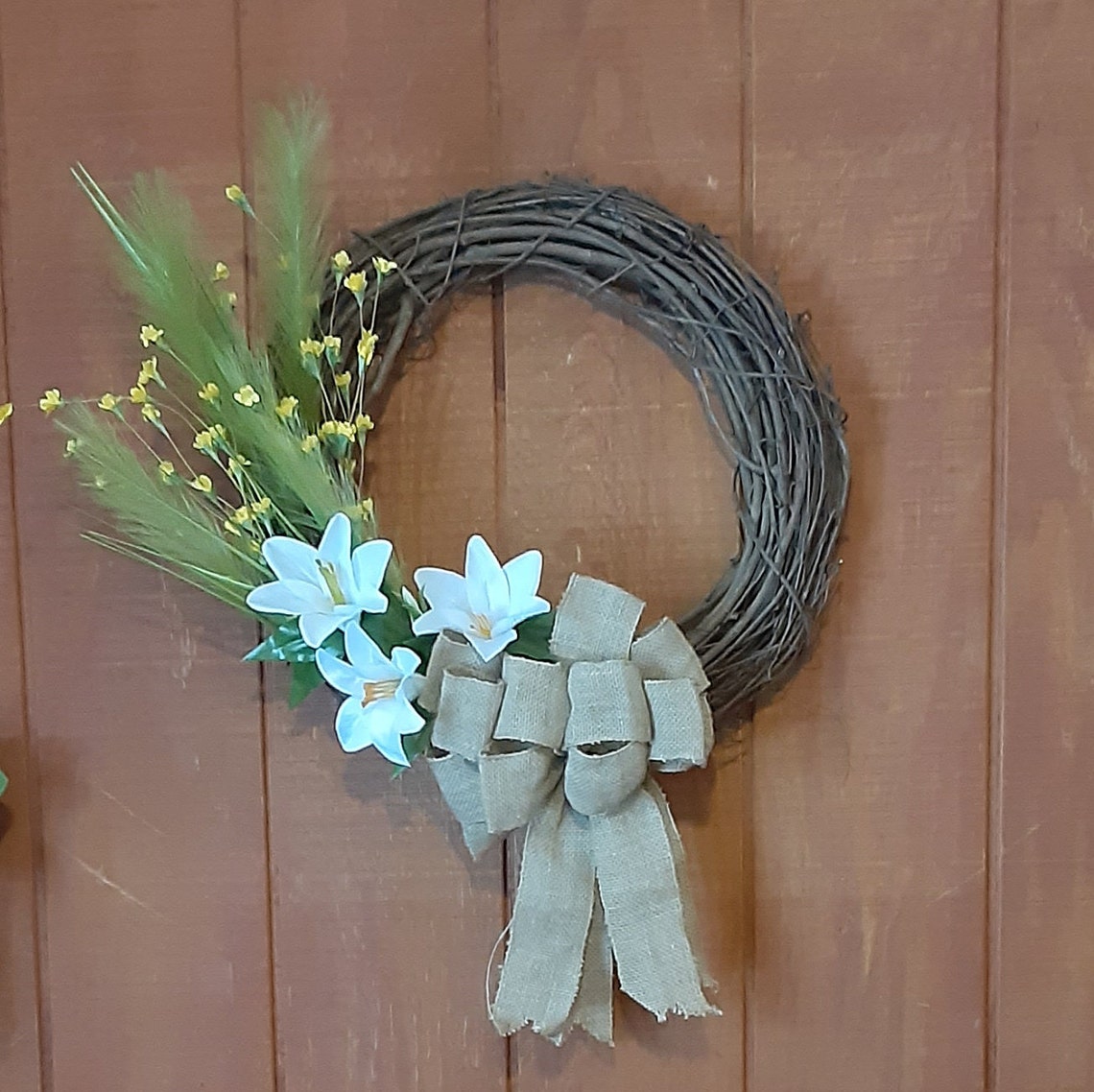 Wildflower and Lily Wreath, Wedding Wreath, Farmhouse Wreath, Mother's ...