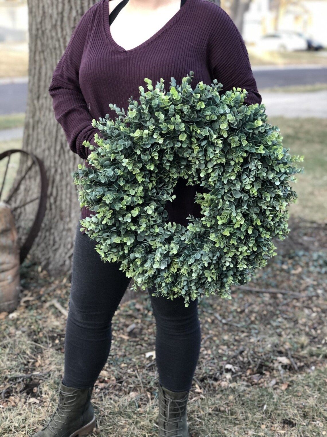 Year Round Wreath Greenery Wreath Eucalyptus Wreath Solid | Etsy