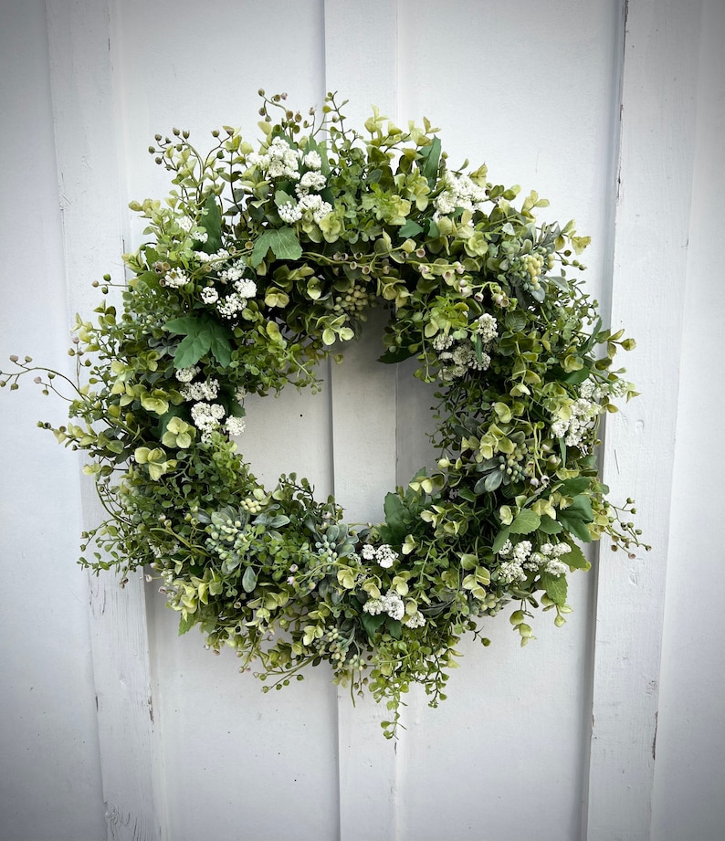 Mixed Greenery Wreath Year Round Summer Spring Wreath Large - Etsy