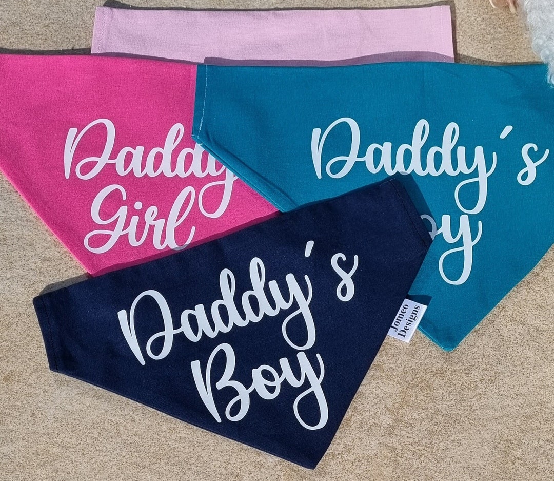 Daddy's Boy Dog Bandana//daddy's Girl Over the Collar Dog Bandana, Dog Lover Gift, Dog Gift ...