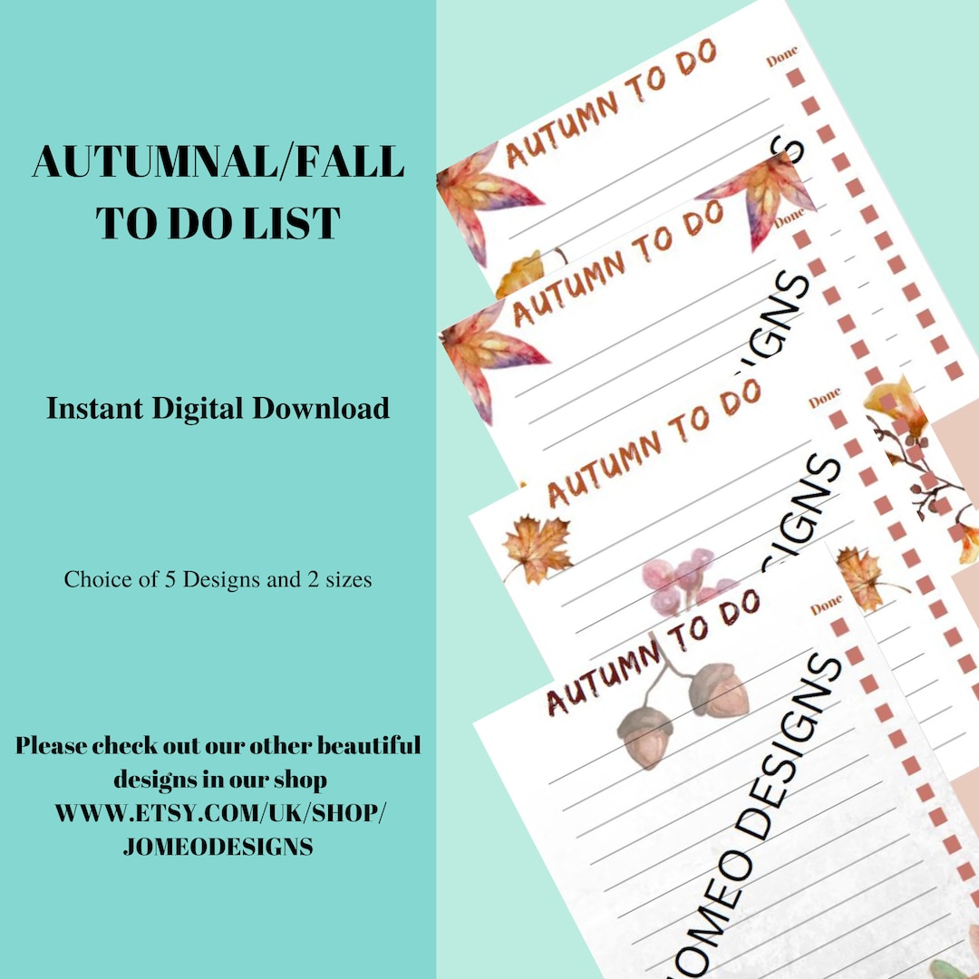 Autumn to Do List, Fall, Print at Home, Printable, Keep Organised ...