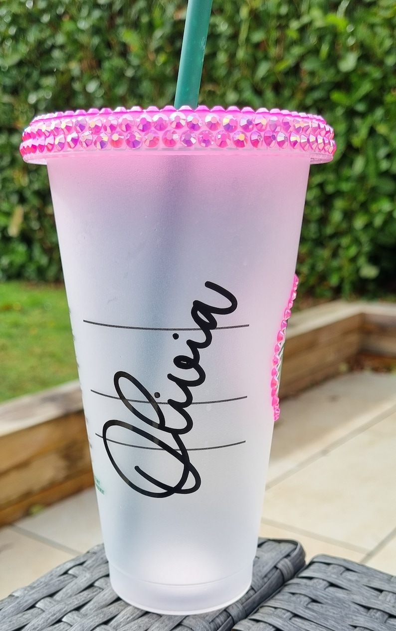 Starbucks Rhinestone Cold Cup Personalised//bling, Tumbler, With Straw ...
