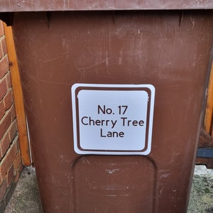 Personalised Wheelie Bin Stickers// Numbers for Wheelie Bins, Wheelie ...