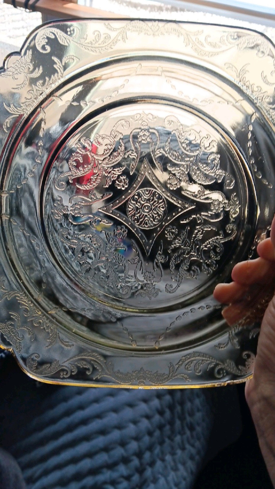 2 Depression Glass Plates Yellow Madrid Pattern - Etsy