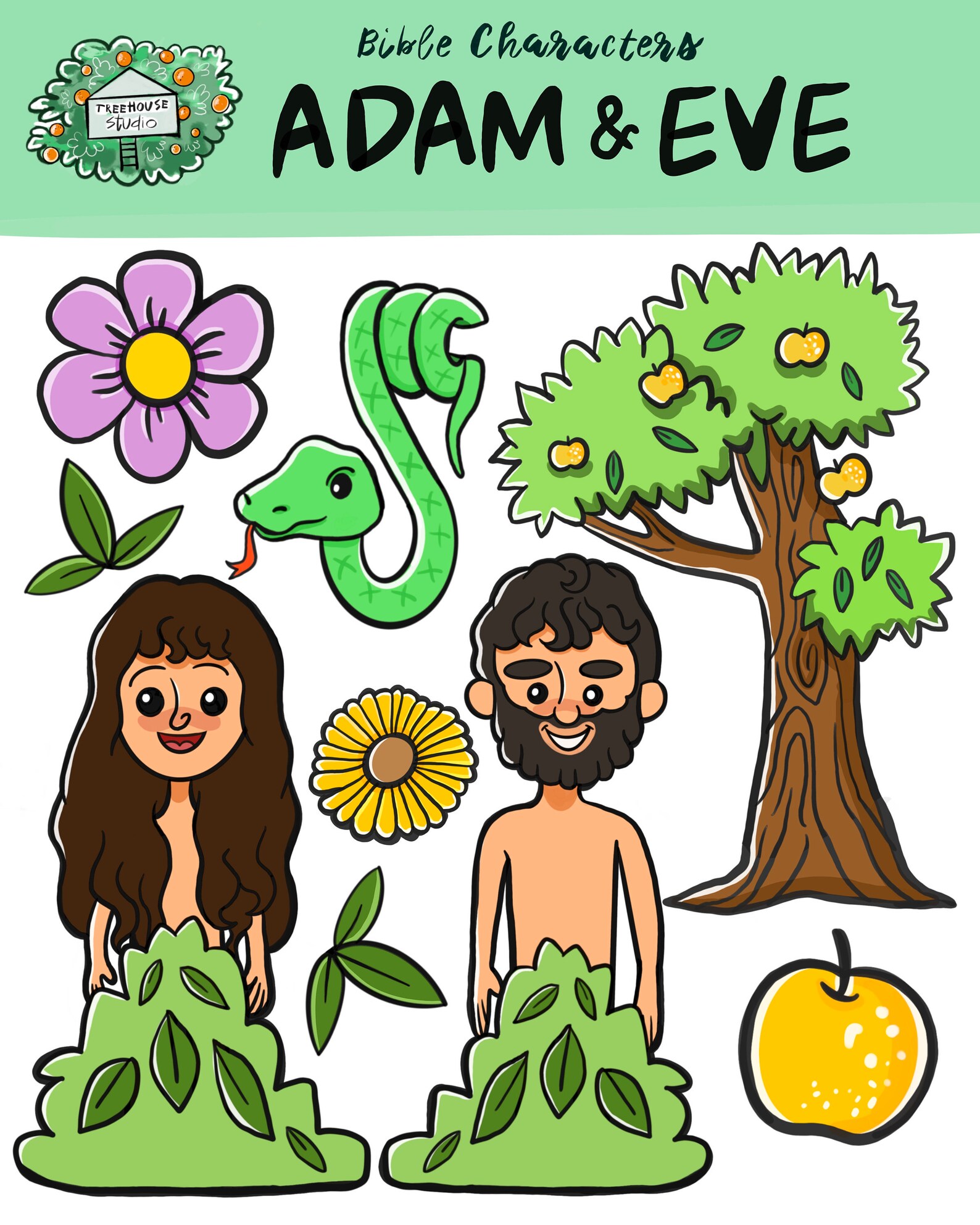JW Kid's Stickers Bible Characters Adam & Eve PDF | Etsy