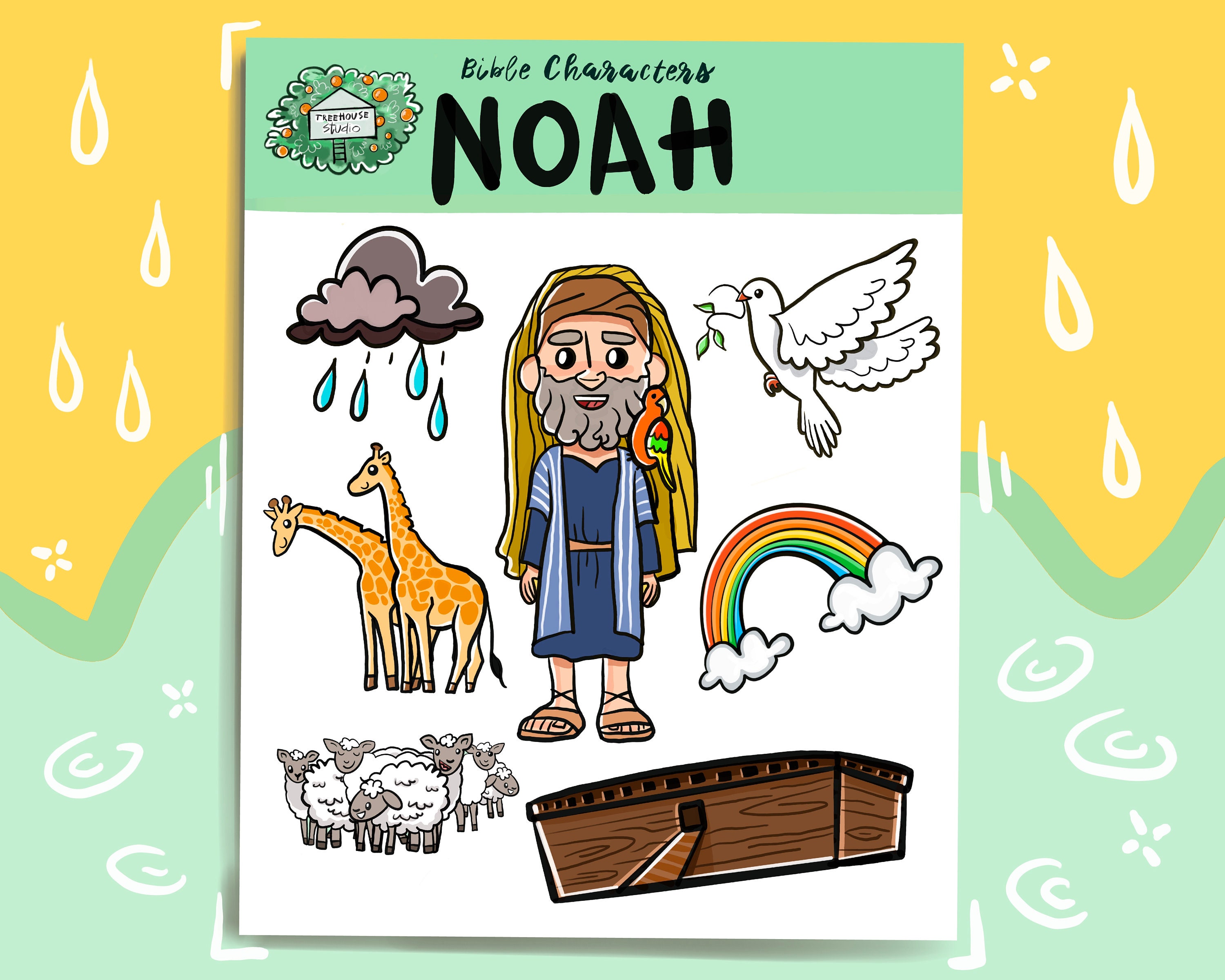 JW Kid's Stickers | Bible Characters | Noah | PDF Download - Etsy