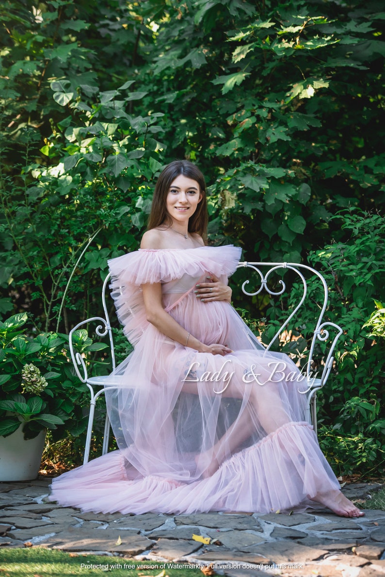 Maternity Dress Photo Shoots Tulle Nude Etsy