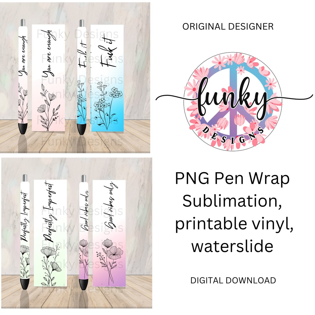 Positive Pen Wrap | Digital Download Pen Wrap | PNG Pen Wrap | Inkjoy ...