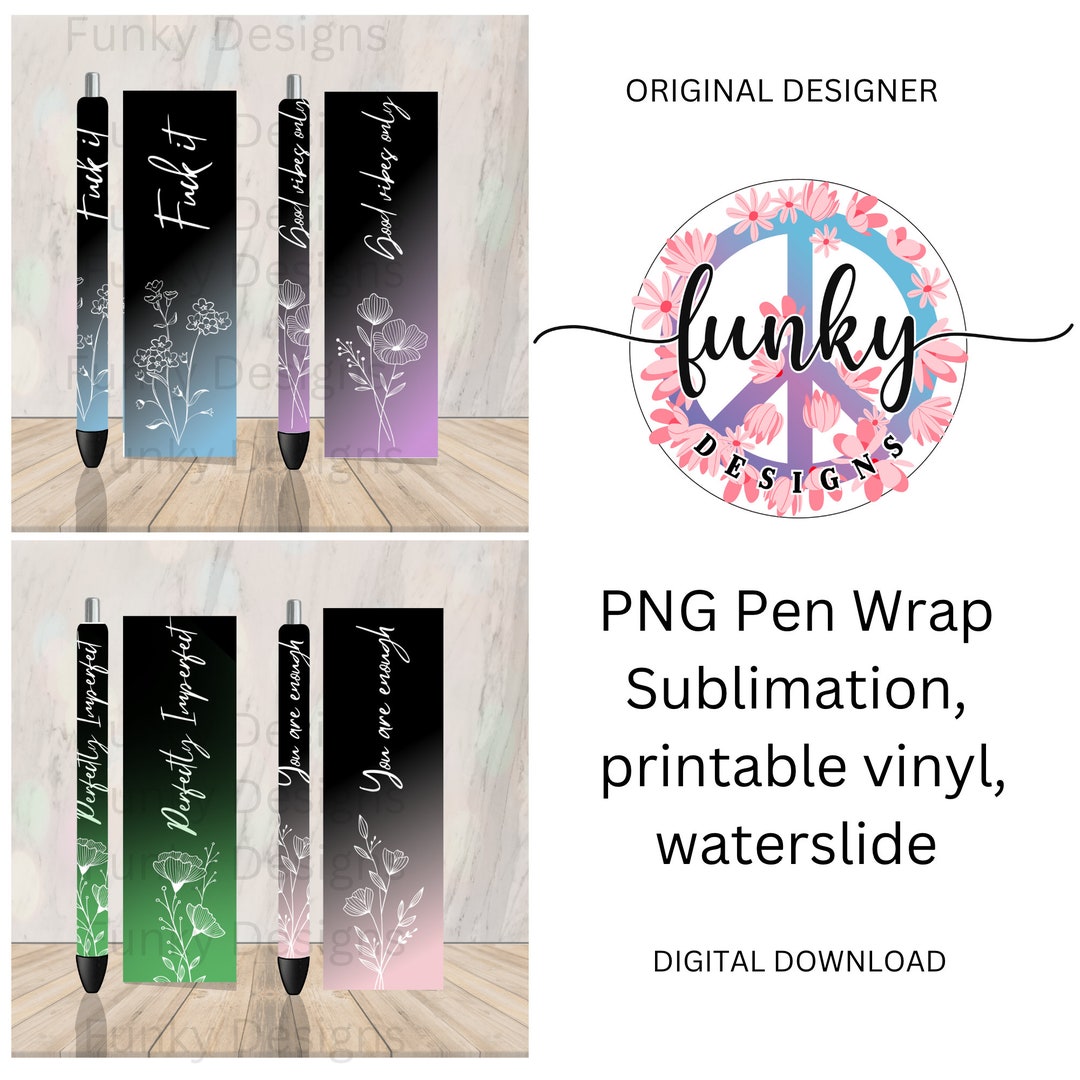 Positive Pen Wrap Digital Download Pen Wrap PNG Pen Wrap Inkjoy Gel Pen ...