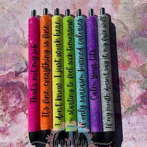 Glitter Pens | Funny Pens | Days of the Week Pens | Epoxy Pens | Funny ...